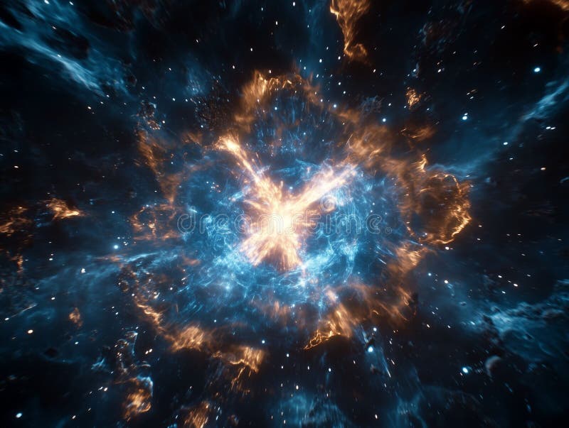 Stunning Cosmic Explosion in Deep Space Stock Illustration ...