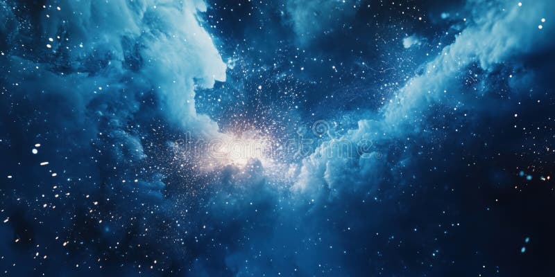 Stunning Cosmic Explosion in Deep Space with Vibrant Blue and White ...
