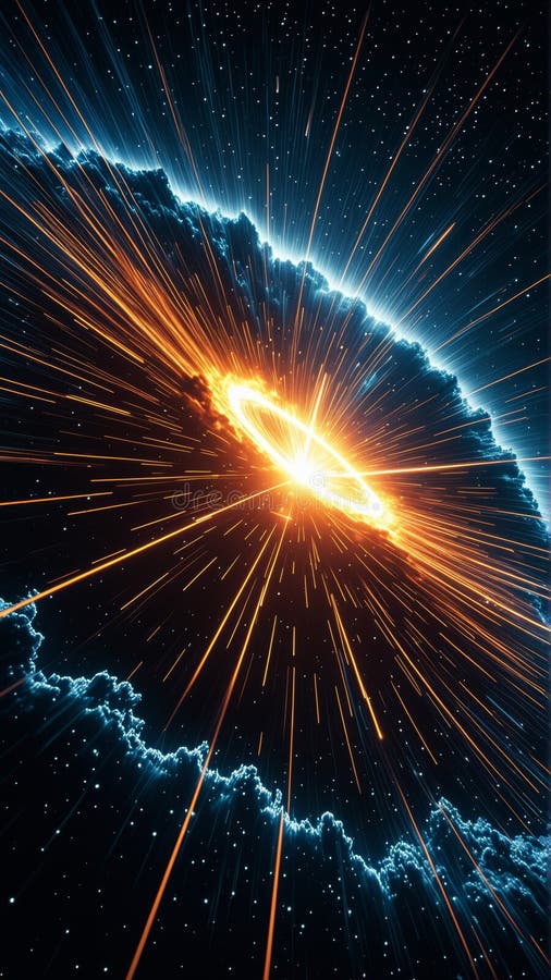 Stunning Cosmic Explosion with Radiant Energy and Galactic Colors Stock ...