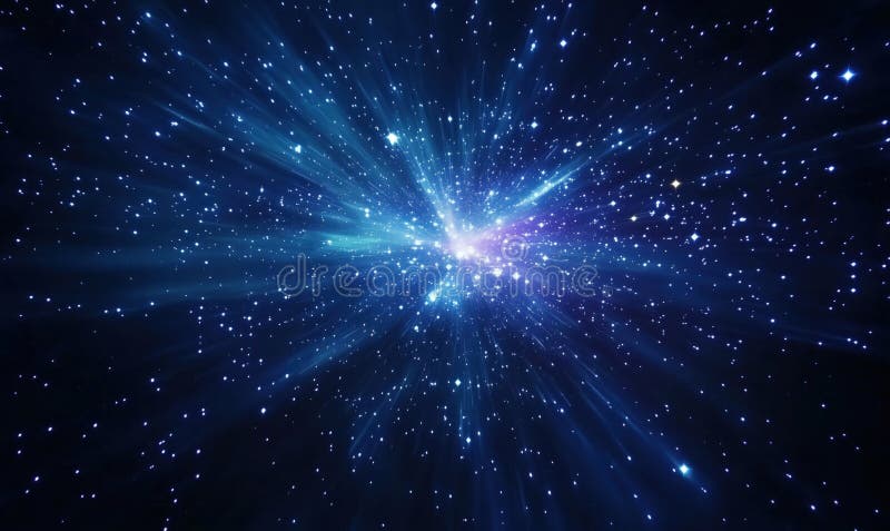 Stunning Cosmic Explosion with Radiant Light Beams and Countless Stars ...