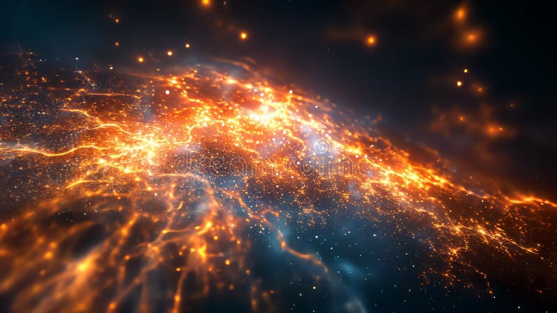 A Stunning Cosmic Explosion Showcasing Beautiful Orange and Blue Nebula ...