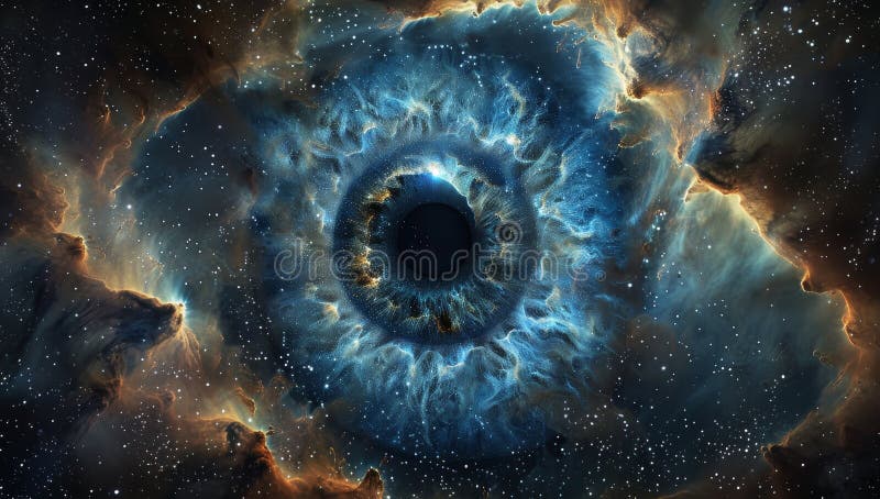 Stunning Cosmic Eye Nebula in Deep Space Stock Illustration ...