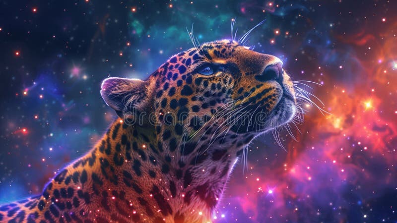 Beautiful Majestic Puma in a Stunning Dreamy Cosmic Background Stock ...