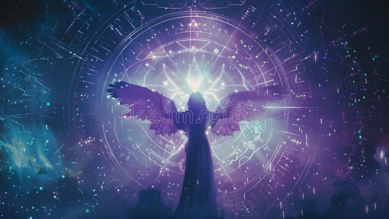 Unique Ethereal Silhouette of Female Light Angels with Wings in Pastel ...