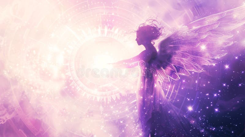 Unique Ethereal Silhouette of Female Light Angels with Wings in Pastel ...