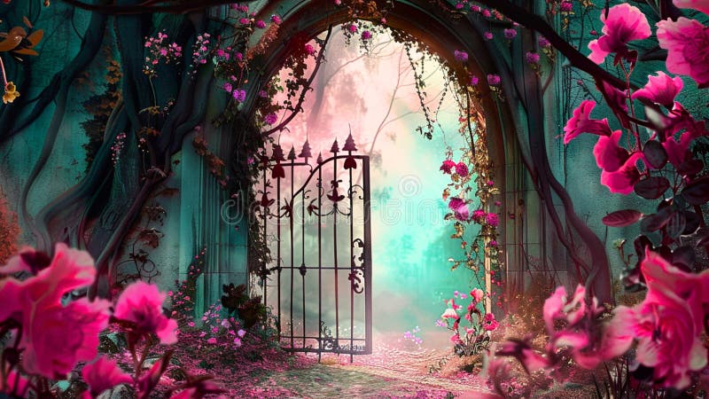Fantasy Fairytale Secret Portal Gate To Another Dimension Covered in ...