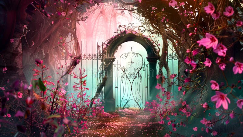 Fantasy Fairytale Secret Portal Gate To Another Dimension Covered in ...