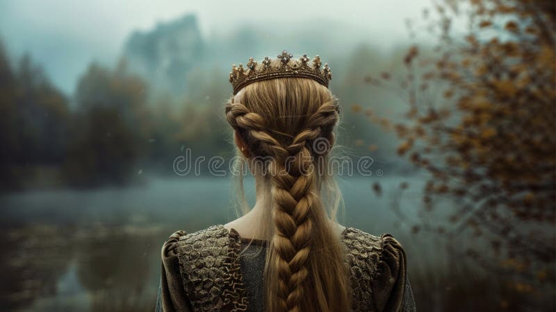 Beautiful Viking, Norse, Celtic Royal Princess Stock Illustration ...