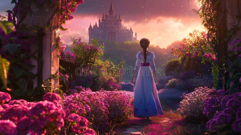 Beautiful Fairytale Princess in a Dreamy Dress Laces in an Enchanted ...