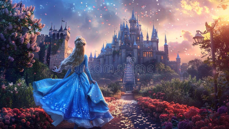 Beautiful Fairytale Princess in a Dreamy Dress Laces in an Enchanted ...