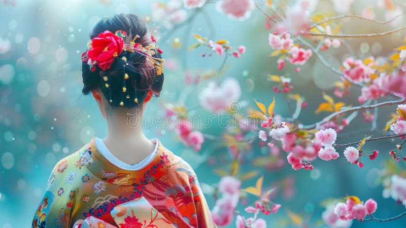 A Beautiful Japanese Princess Wearing a Junihitoe Stock Illustration ...
