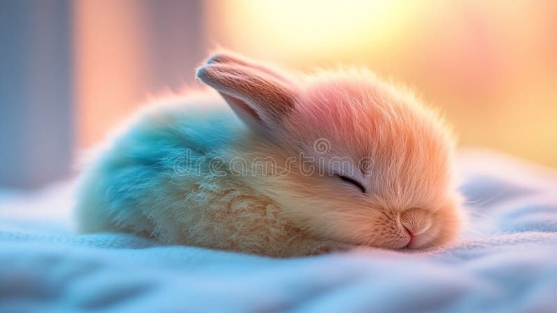The Cutest Bunny Ever Sleeping and Dreaming Stock Illustration ...