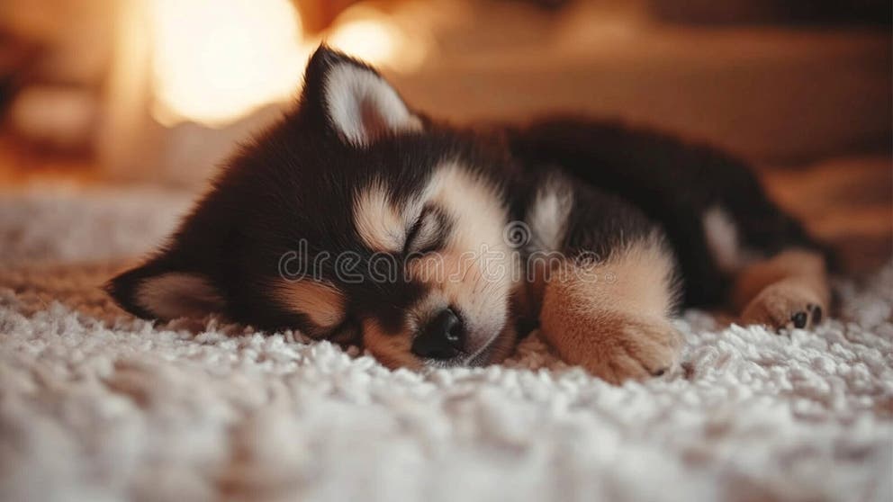 The Cutest, Most Adorable Husky Puppy Dog Sleeping and Dreaming ...