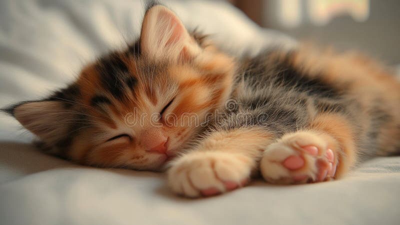 The Cutest, Most Adorable Kitten Cat Sleeping and Dreaming Peacefully ...