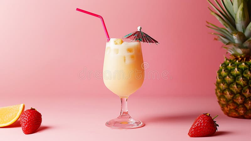 A Perfect Sweet and Tangy Tropical Juice with an Umbrella in a Pretty ...