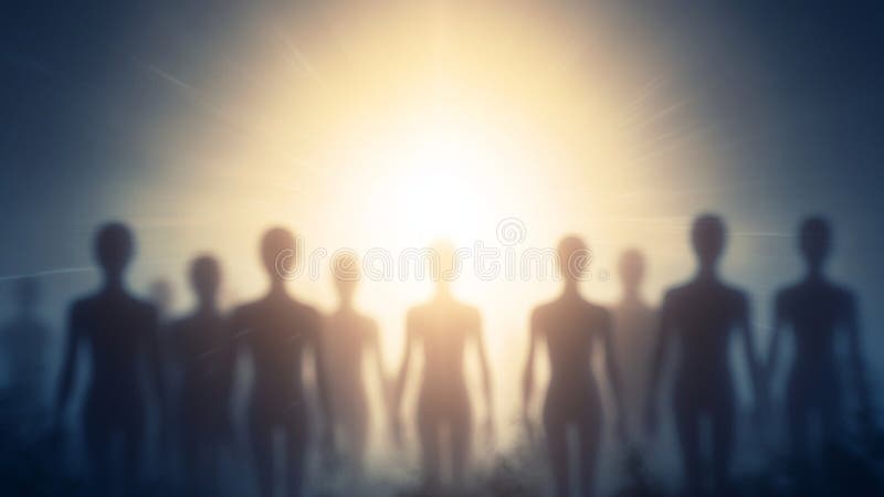 Silhouettes of Gray Alien Beings in an Abduction Dream (Greys) Stock ...