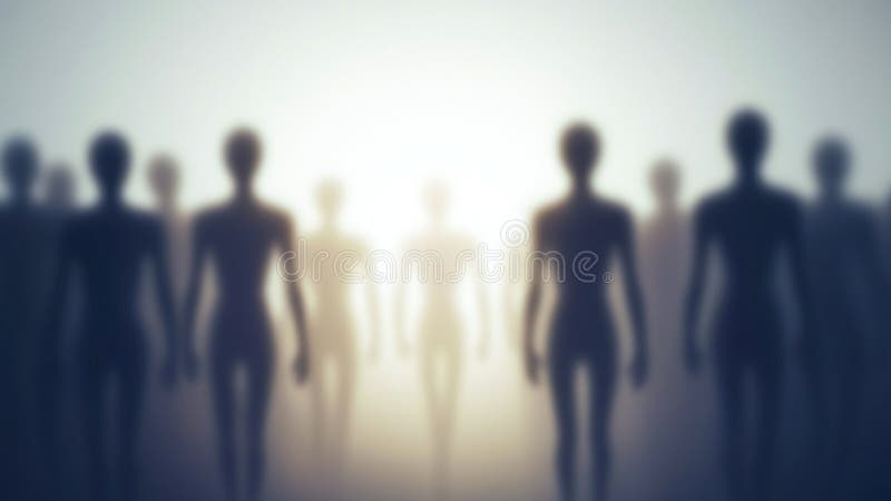 Silhouettes of Gray Alien Beings in an Abduction Dream (Greys) Stock ...