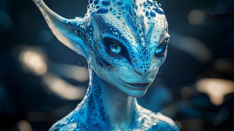 A Blue Aquatic Alien Being (Amphibian and Reptile or Reptilian Like ...
