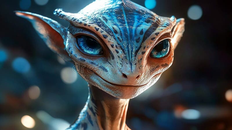 A Blue and Gray Alien Extraterrestrial Being Stock Illustration ...