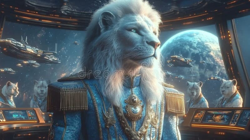 A Lion Urmah in Space General S Clothes on a Spaceship (Feline Alien ...
