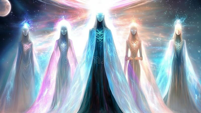 A Group of Colorful High Dimensional Alien Extraterrestrial Beings in a ...