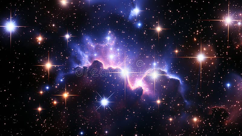 Beautiful Purple Cosmic Starry Sky Deep Space Stars Nebula ...