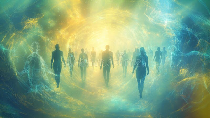 Group of People after Death in Heaven Going through a Portal ...