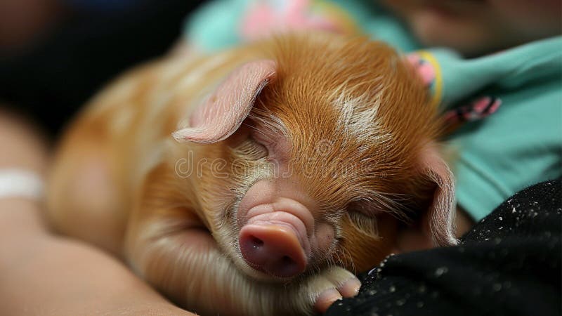 Holding or Hugging Tight a Cute Little Pet Pig Stock Illustration ...