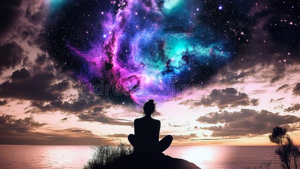 Pensive Starseed Woman Introspecting, Reflecting, Contemplating ...