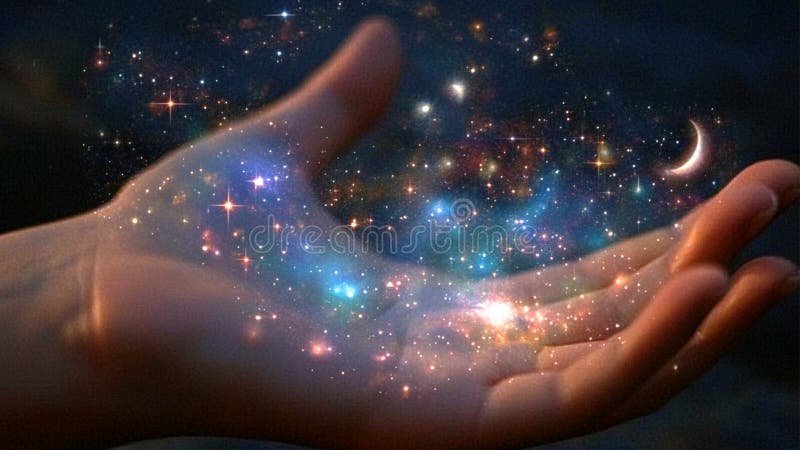Hands Holding Cosmic Planets, Nebulas, Galaxies, Stars and ...