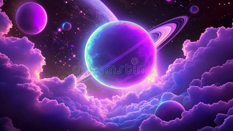 Cosmic Purple Otherworld Planet in a Fantasy Universe Background (High ...