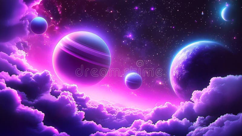 Cosmic Purple Otherworld Planet in a Fantasy Universe Background (High ...