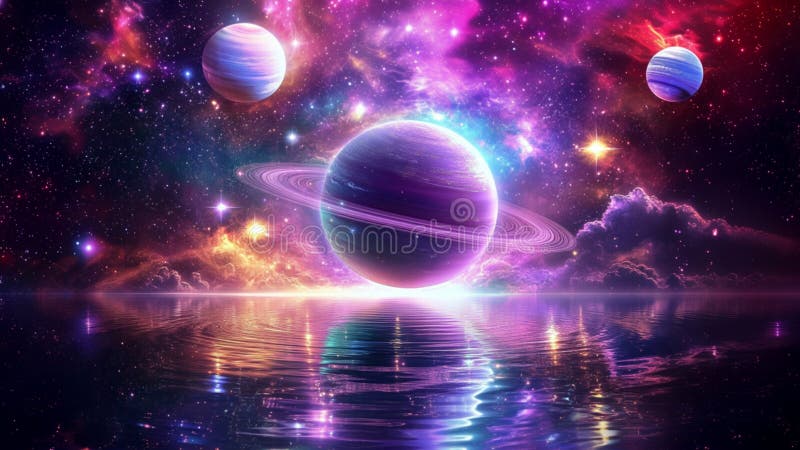 Cosmic Purple Otherworld Planet in a Fantasy Universe Background (High ...