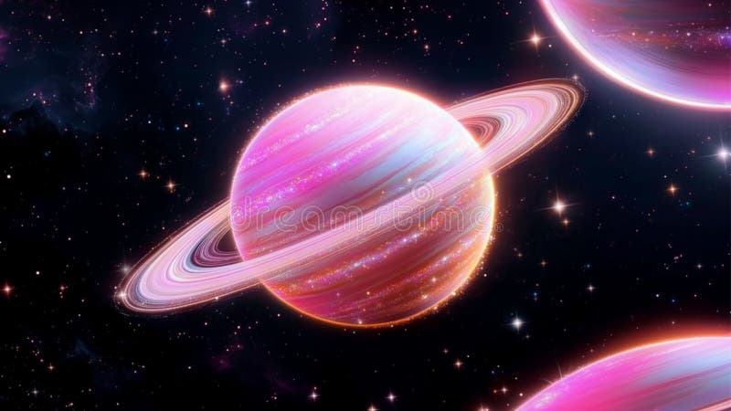 Cosmic Sparkling Pink Otherworld Planet in a Fantasy Universe ...