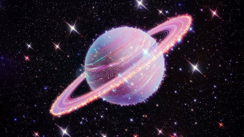 Cosmic Sparkling Pink Otherworld Planet in a Fantasy Universe ...