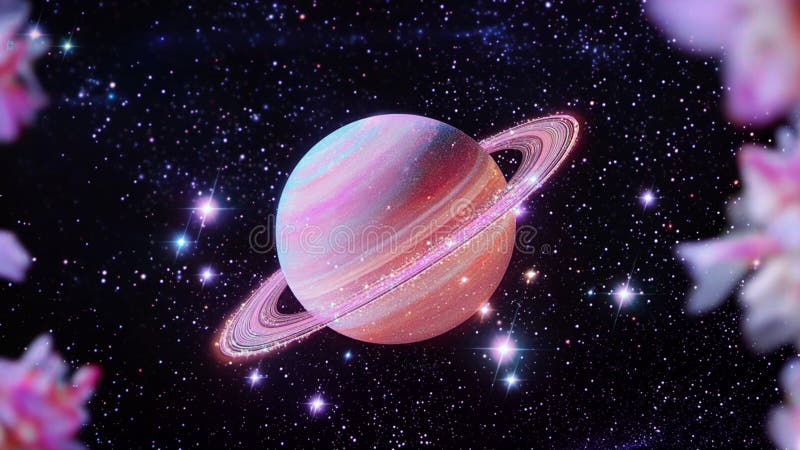 Cosmic Sparkling Pink Otherworld Planet in a Fantasy Universe ...