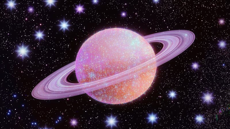Cosmic Sparkling Pink Otherworld Planet in a Fantasy Universe ...