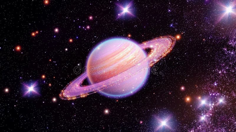 Cosmic Sparkling Pink Otherworld Planet in a Fantasy Universe ...