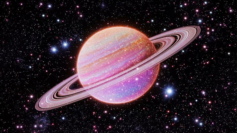 Cosmic Sparkling Pink Otherworld Planet in a Fantasy Universe ...