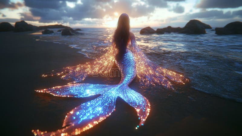 A Fantasy Fairytale Aquatic Mermaid Disney Princess Woman Creature with ...