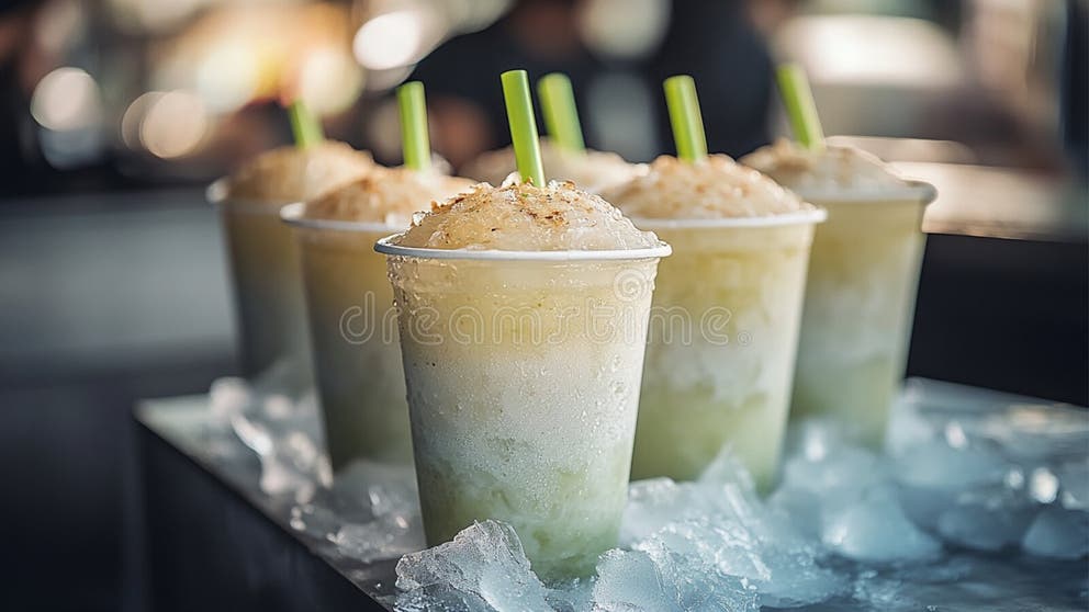 Refreshing, Icy, Delicious, Tropical, Sweet Coconut Water Milk Slushie ...