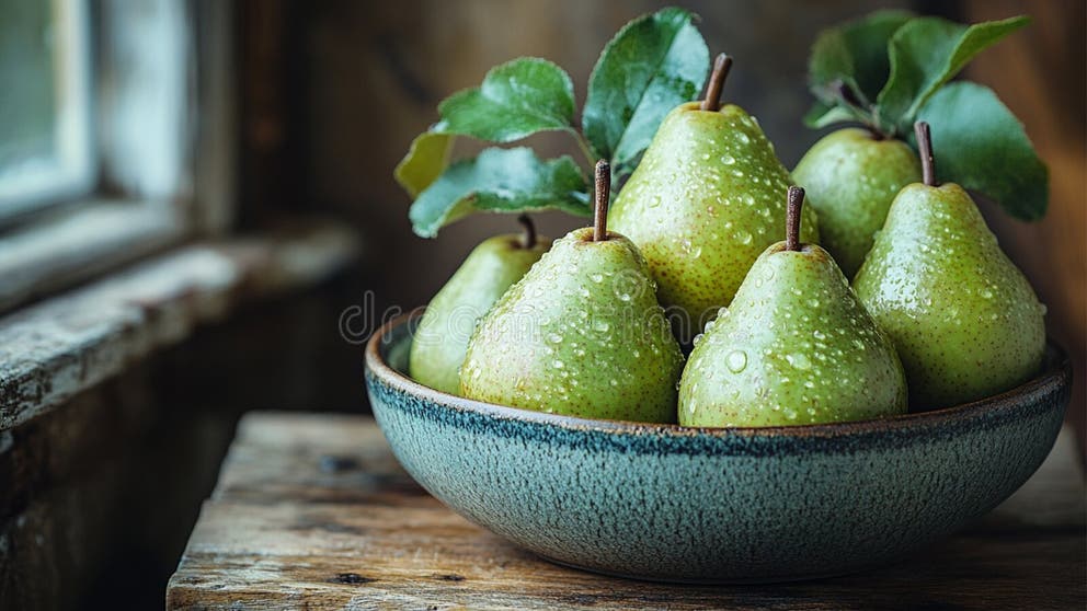 Fresh, Healthy, Flavorful, Sweet, Delicious and Organic Green Pears ...