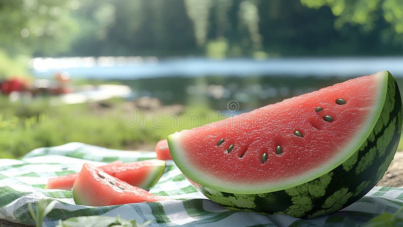 Fresh, Juicy, Refreshing, Delicious, Sweet Watermelon Fruit Slices in a ...