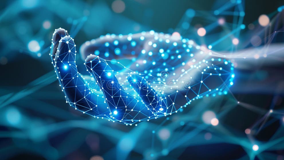 Fingerprint Biometric Security Virtual Digital Hand Encrypted Data ...