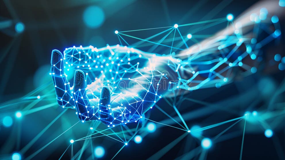 Fingerprint Biometric Security Virtual Digital Hand Encrypted Data ...