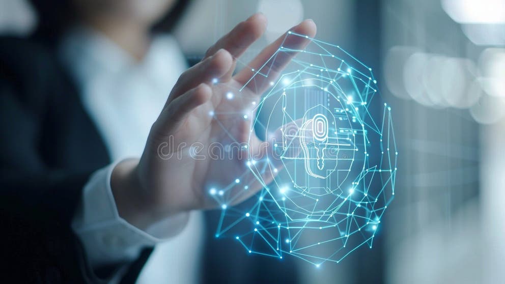 High Tech Software Virtual Digital Encrypted Data Computer Security ...