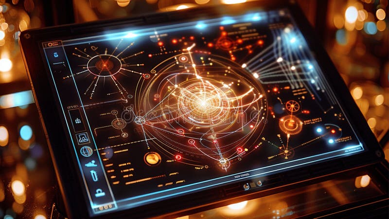 Futuristic High Tech Holographic Quantum Ipad Tablet Touchscreen Screen ...