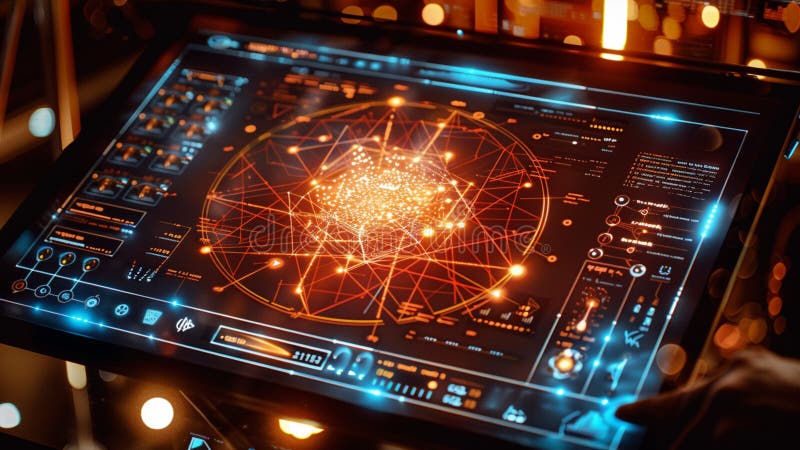 Futuristic High Tech Holographic Quantum Ipad Tablet Touchscreen Screen ...