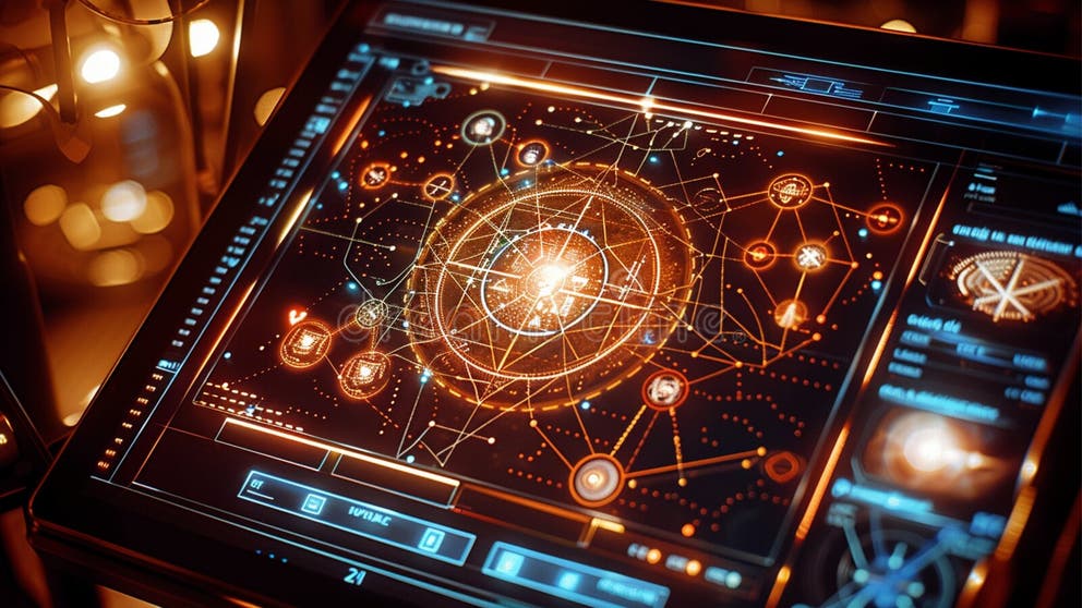 Futuristic High Tech Holographic Quantum Ipad Tablet Touchscreen Screen ...