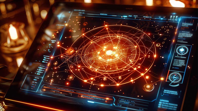 Futuristic High Tech Holographic Quantum Ipad Tablet Touchscreen Screen ...